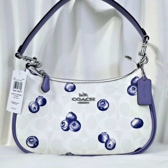 Coach | Bags | Coach Teri Shoulder Bag With Blueberry Print | Poshmark